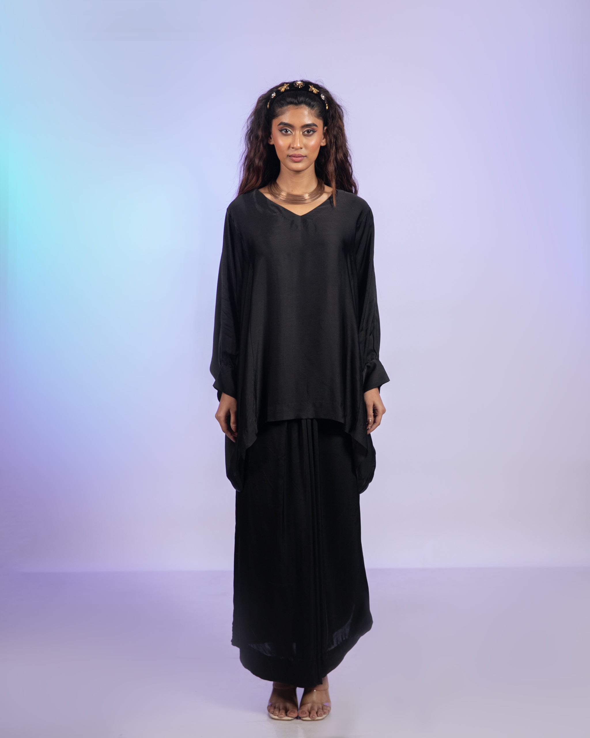 Black Satin Co-Ord Set